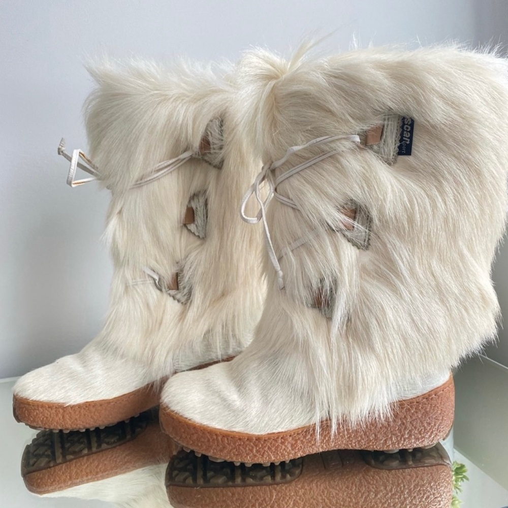 Oscar Sport Julia Women’s White Fur Winter Snow Boots… - Gem